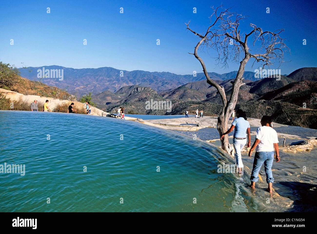 Mexico, Oaxaca State, Hierve el Agua, water pools Stock Photo - Alamy