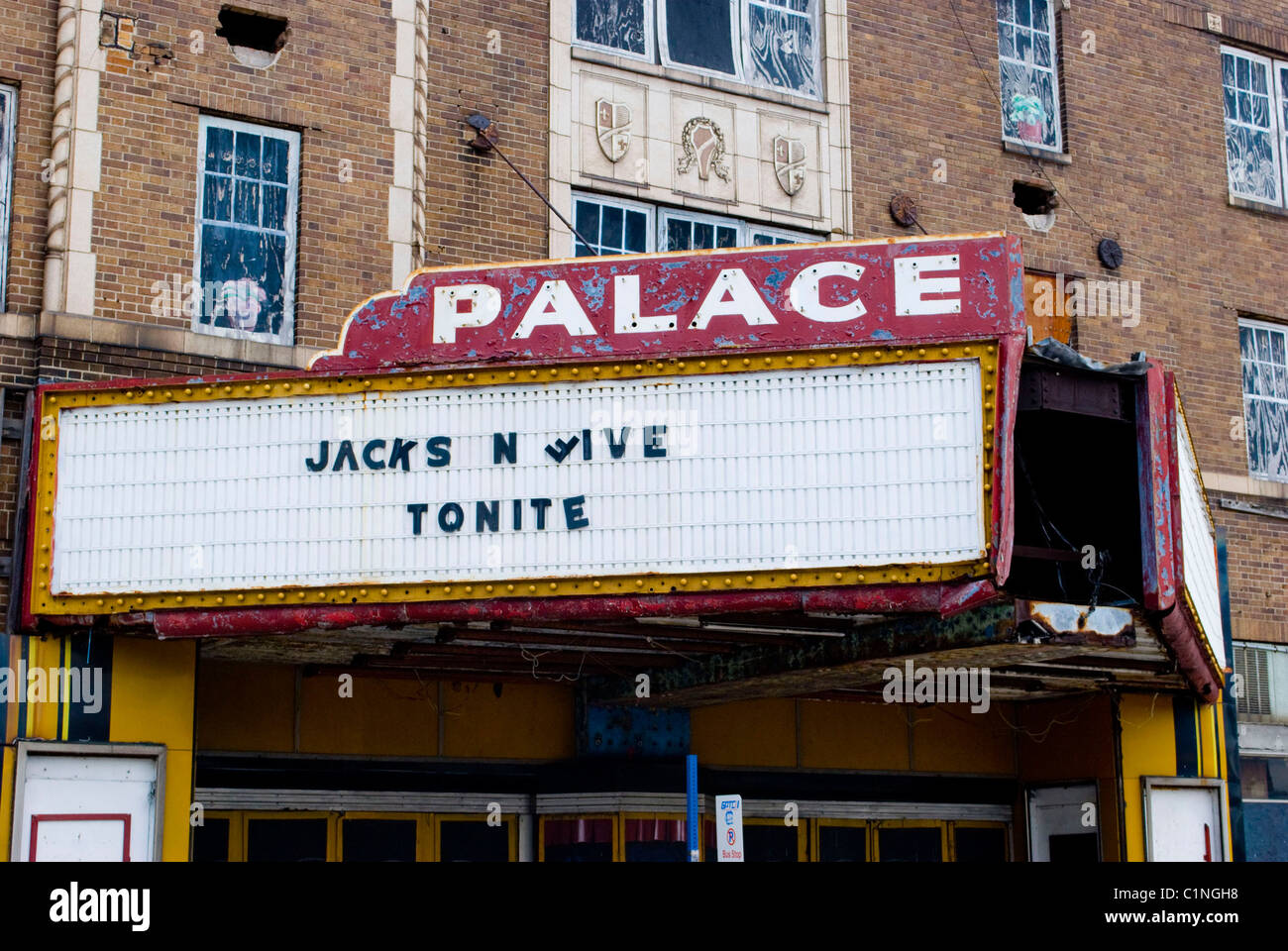 The Palace Theater marquee with a sign reading 'Jackson 5 Tonight' with ...