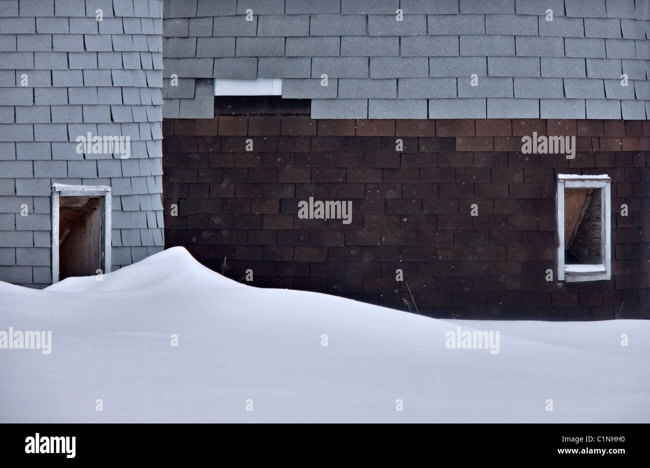 Old Granary and barn in winter Saskatchewan Canada Stock Photo - Alamy