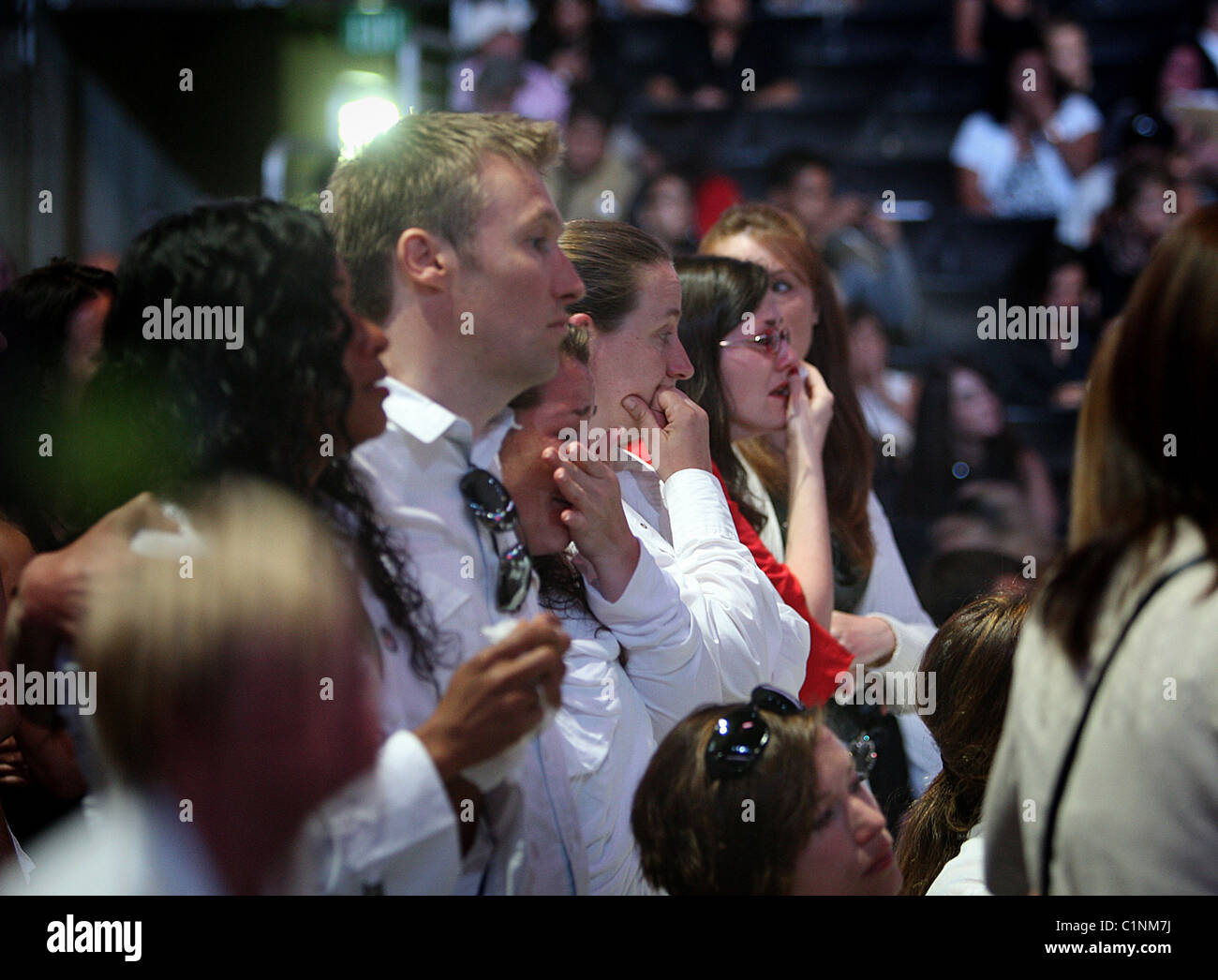 Grieving fans The memorial service for the King of Pop, Michael Jackson ...