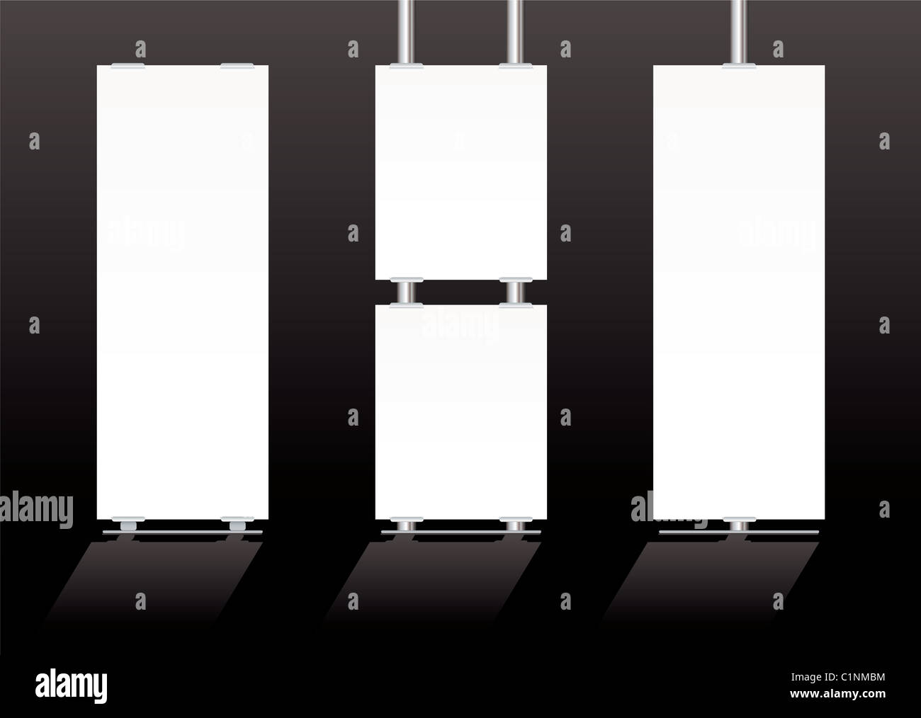Blank white advertising banners ideal for expo or displays Stock Photo ...