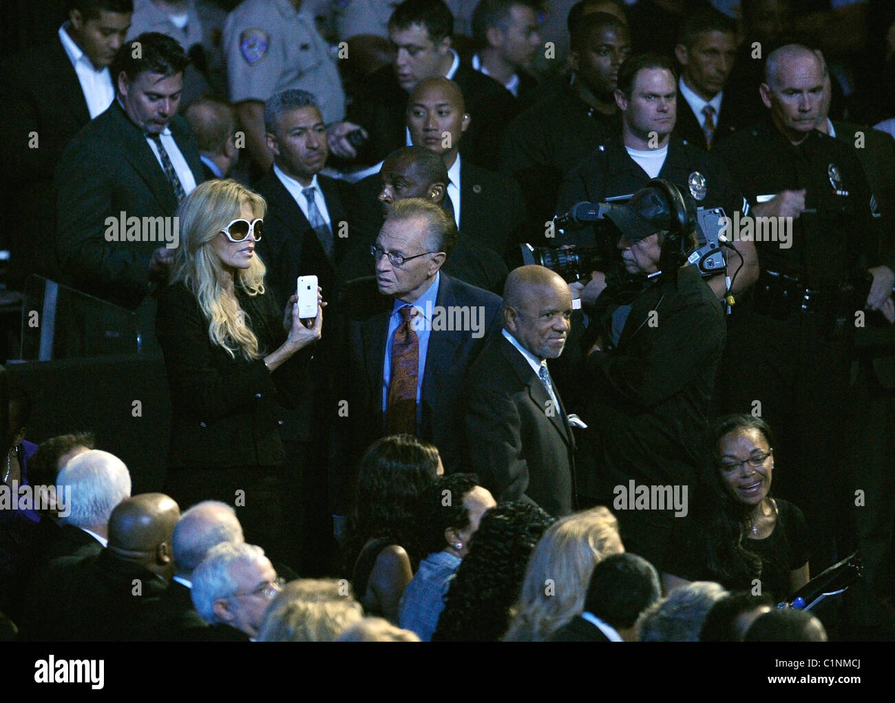Shawn Southwick, TV host Larry King and Berry Gordy Jr. The memorial ...