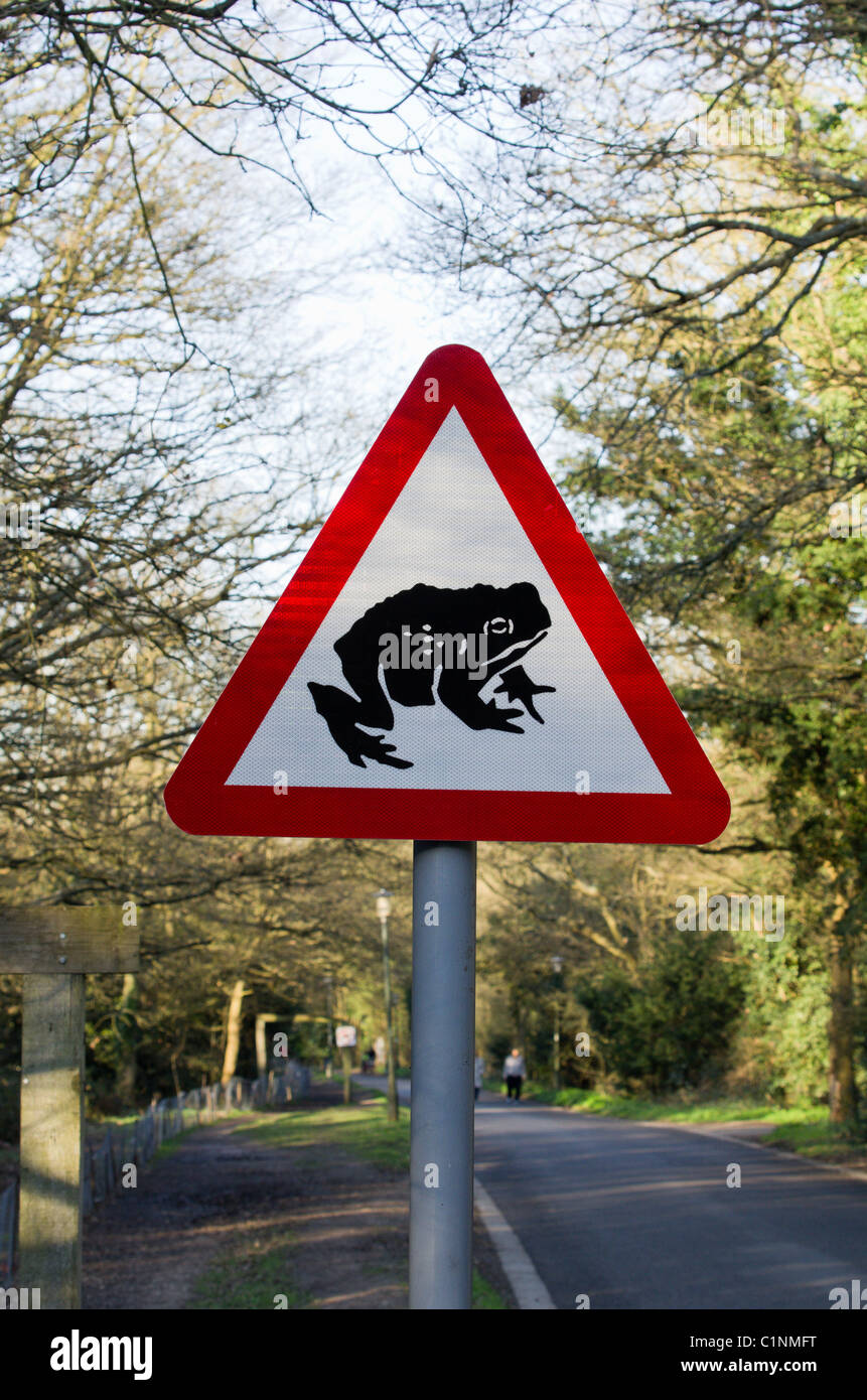 Toad crossing sign hi-res stock photography and images - Alamy
