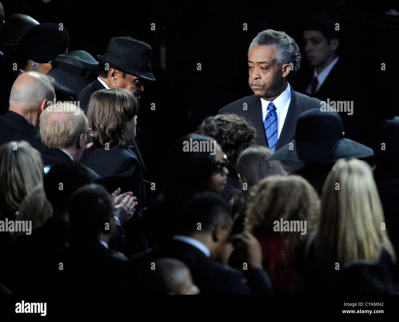 Joe Jackson (L) and Rev. Al Sharpton The memorial service for the King ...