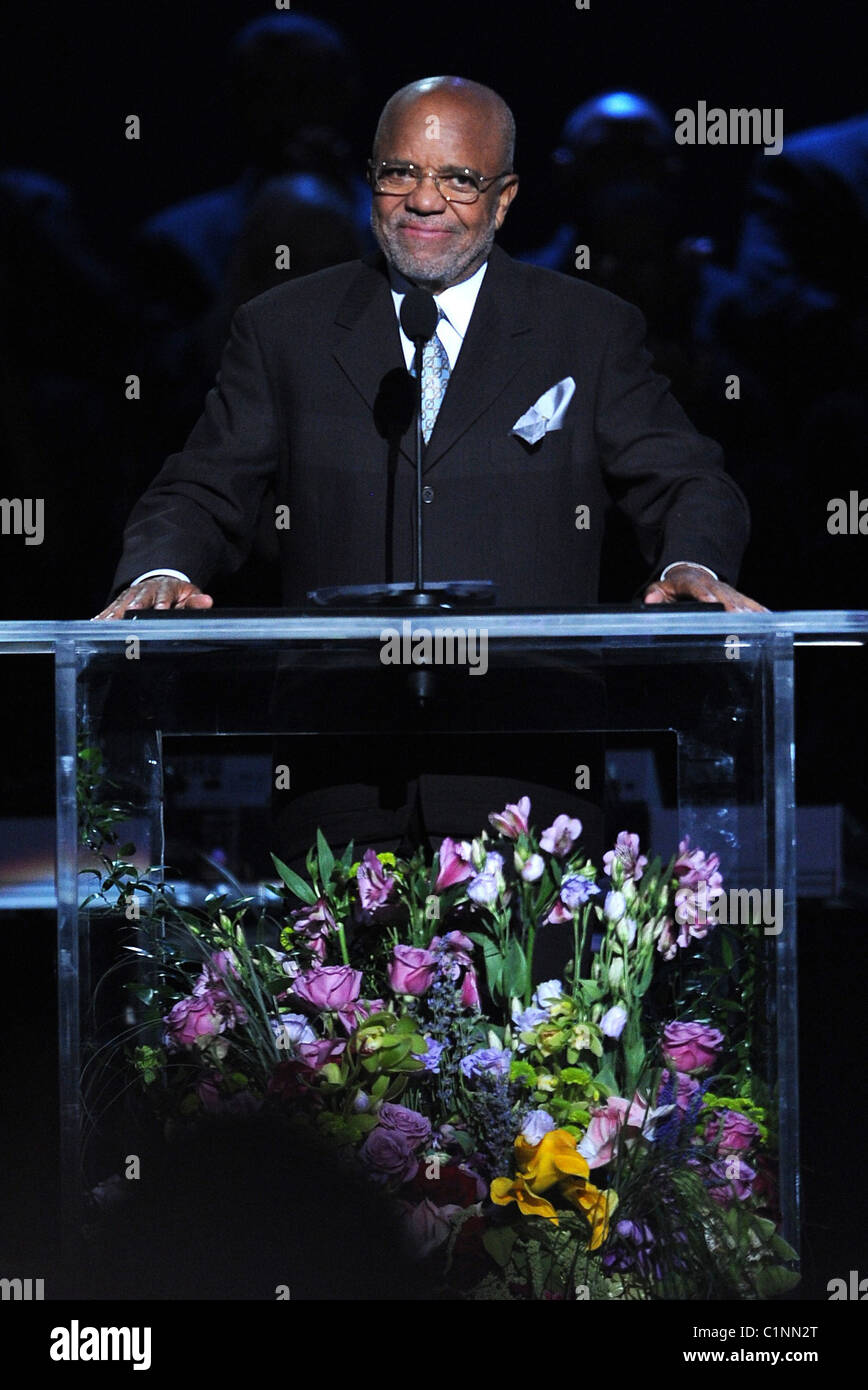 Motown Records founder Berry Gordy Jr. speaks at the memorial service ...