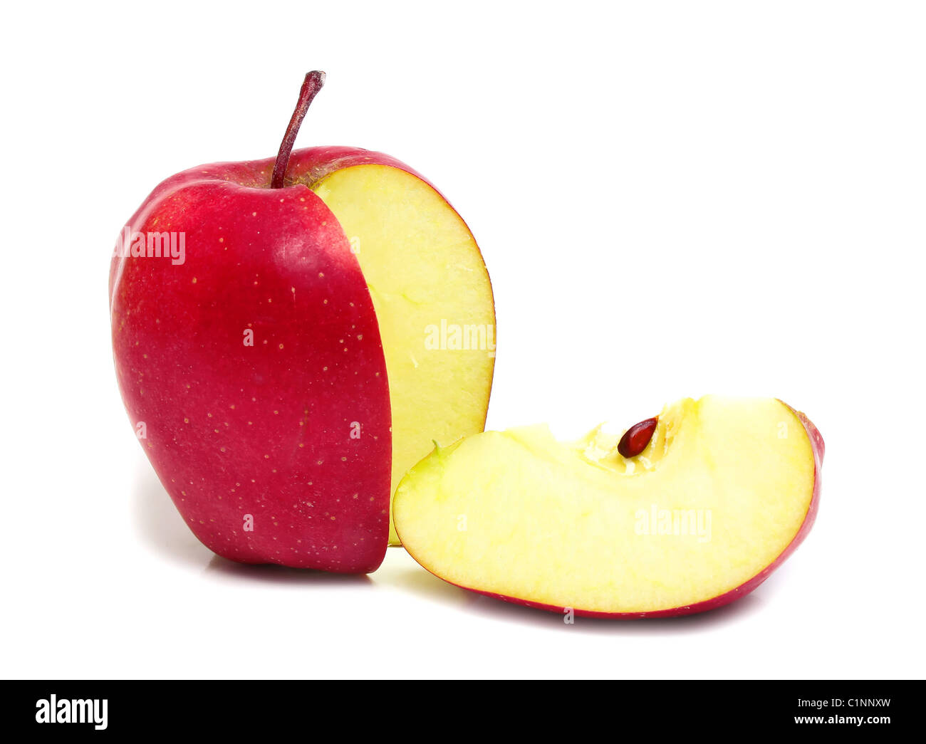 ripe red apple isolated on white background Stock Photo - Alamy