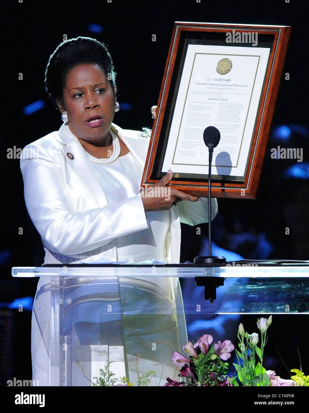 Congresswoman Sheila Jackson Lee The memorial service for the King of ...