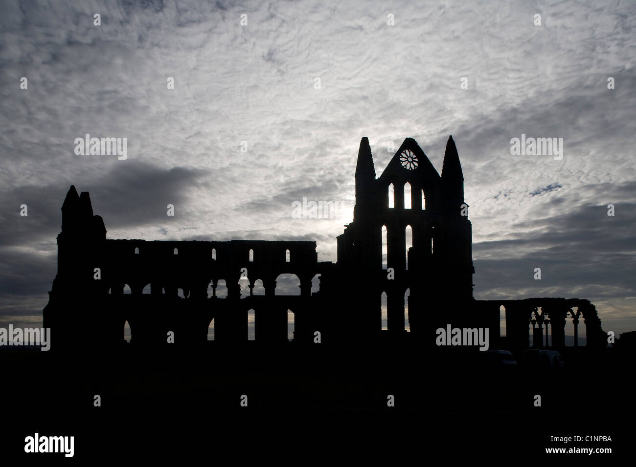 Whitby Abbey Silhouette Stock Photos & Whitby Abbey Silhouette Stock ...