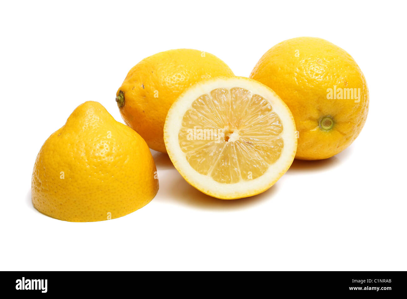 ripe yellow lemon isolated on white background Stock Photo - Alamy