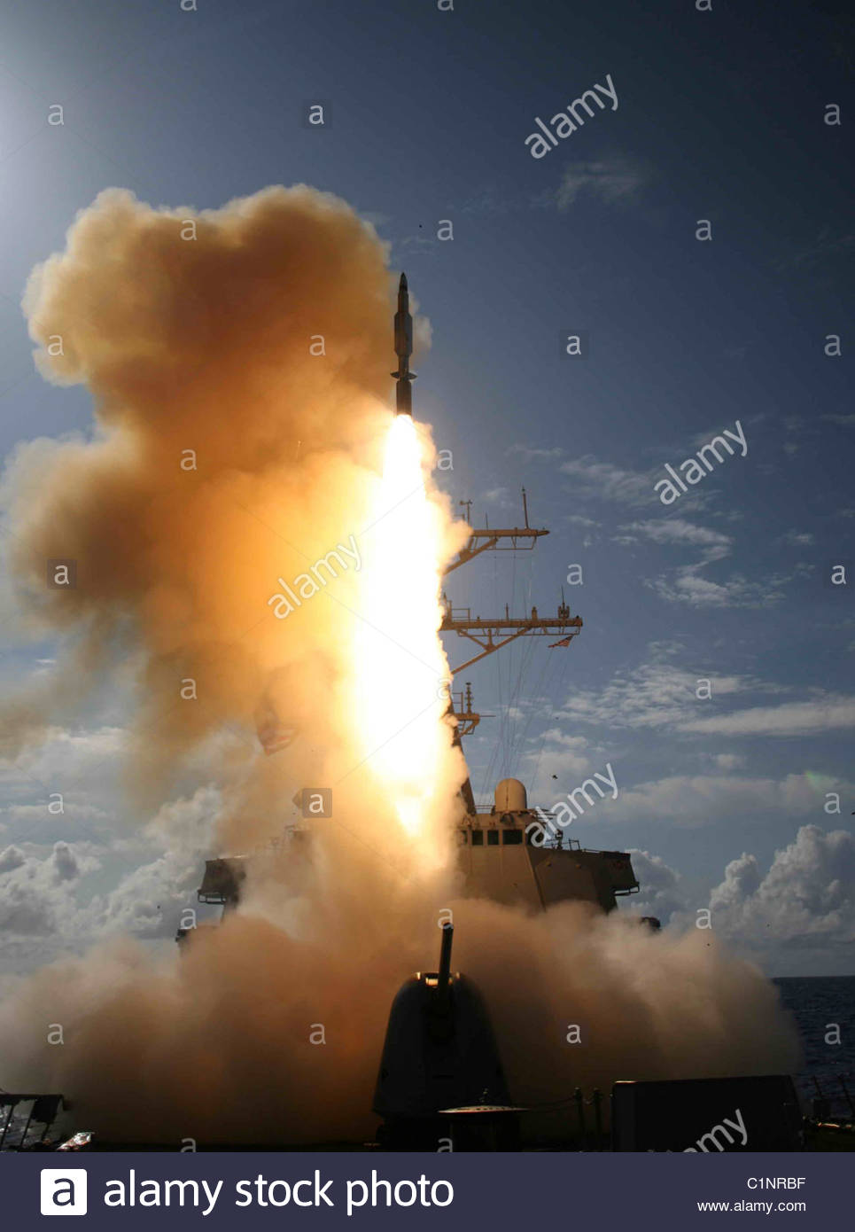 Standard Missile 3 Launched From Uss High Resolution Stock Photography ...