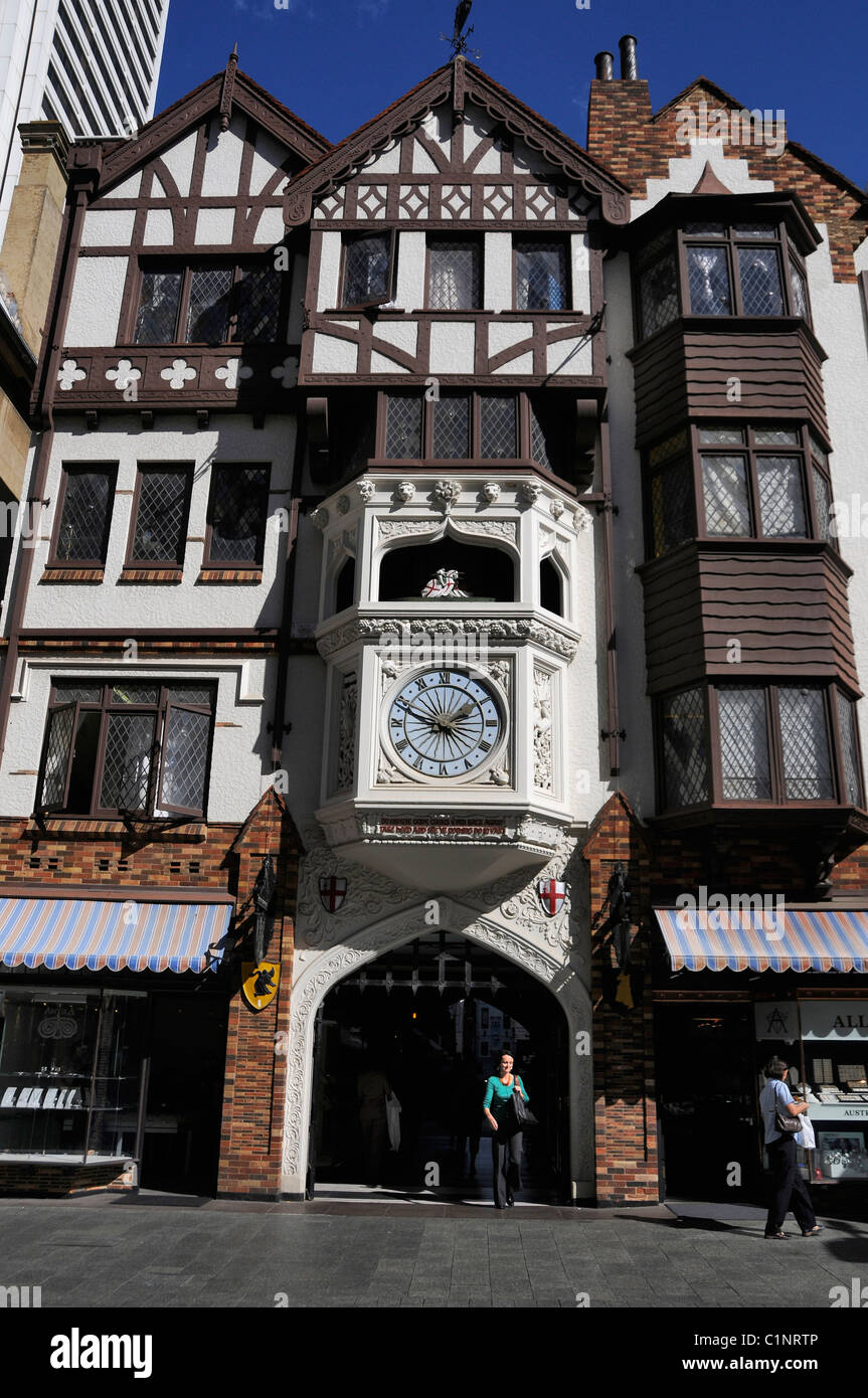 The clock above the entrance in Hay Street leading into the Tudor ...
