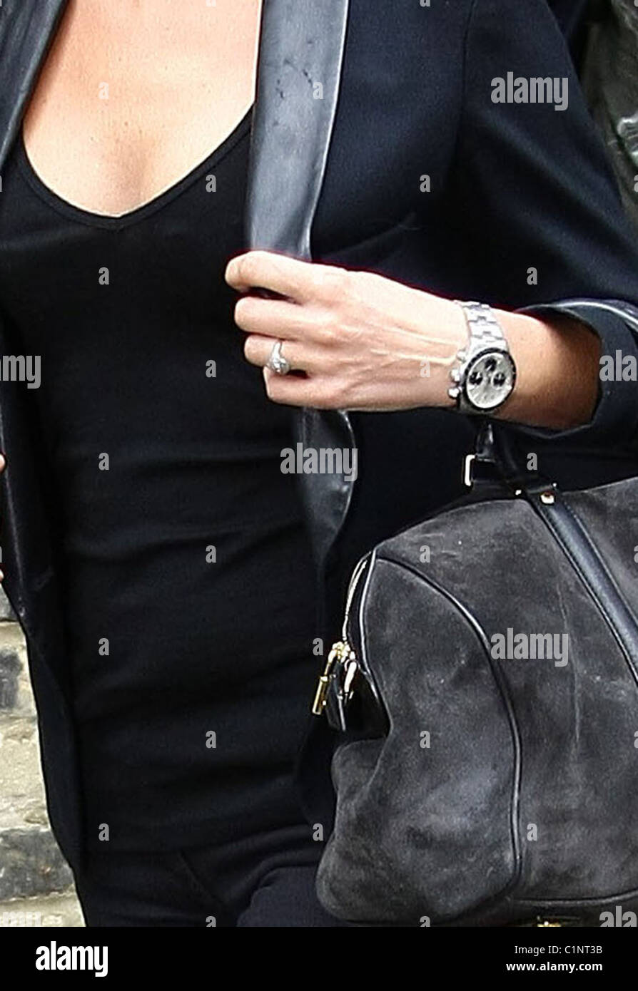 Kate Moss wearing a ring on her wedding finger when leaving her home ...
