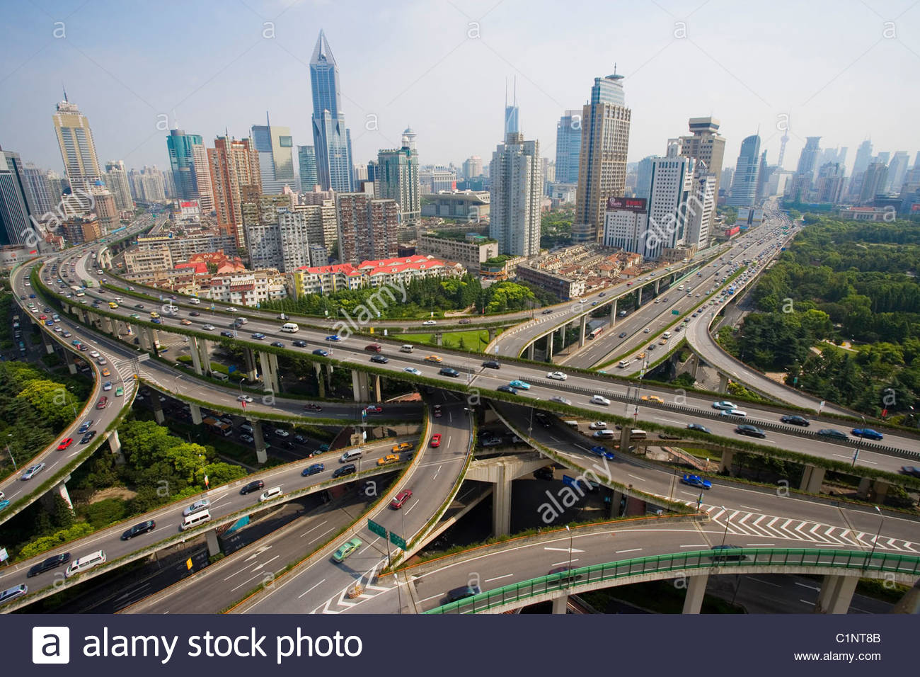 Shanghai Yanan Road Overpass Stock Photos & Shanghai Yanan Road ...