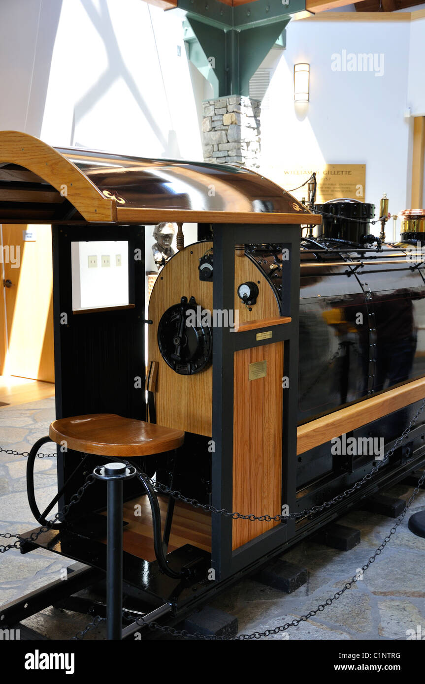 Restored electric locomotive at Visitor Center, Gillette Castle State ...