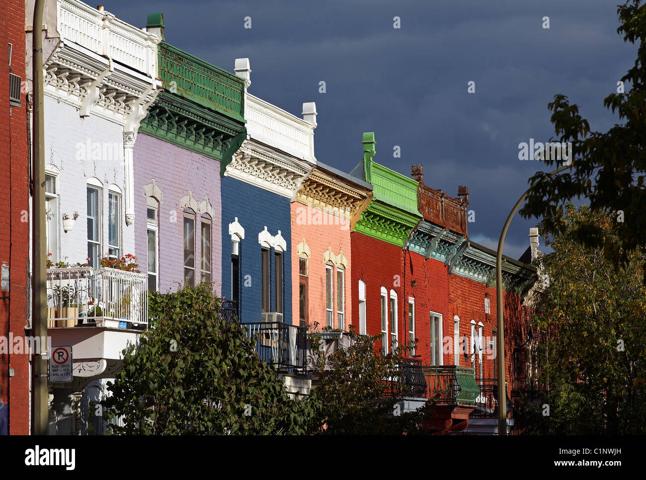 Canada, Quebec Province, Montreal, Plateau District and its colorful ...