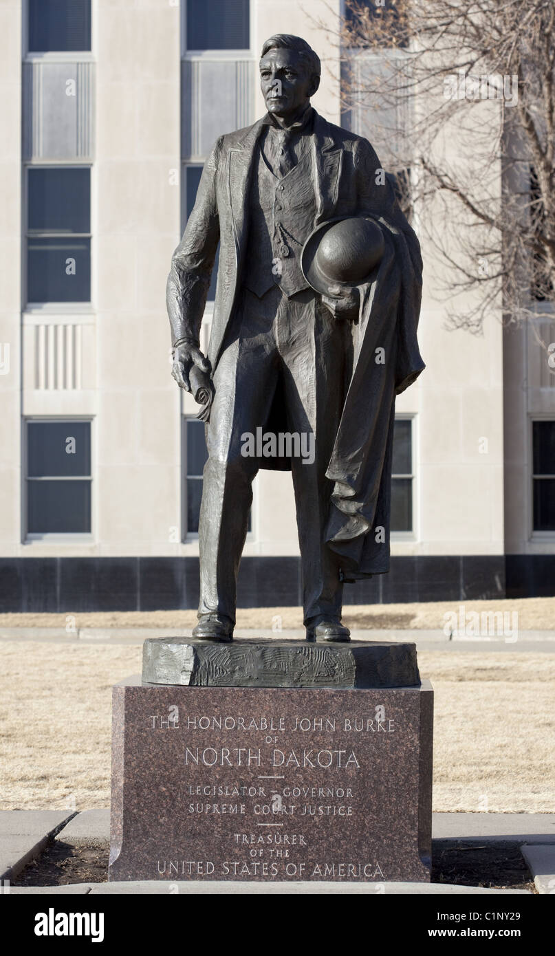 A bronze statue of the North Dakota, Democratic political leader John ...
