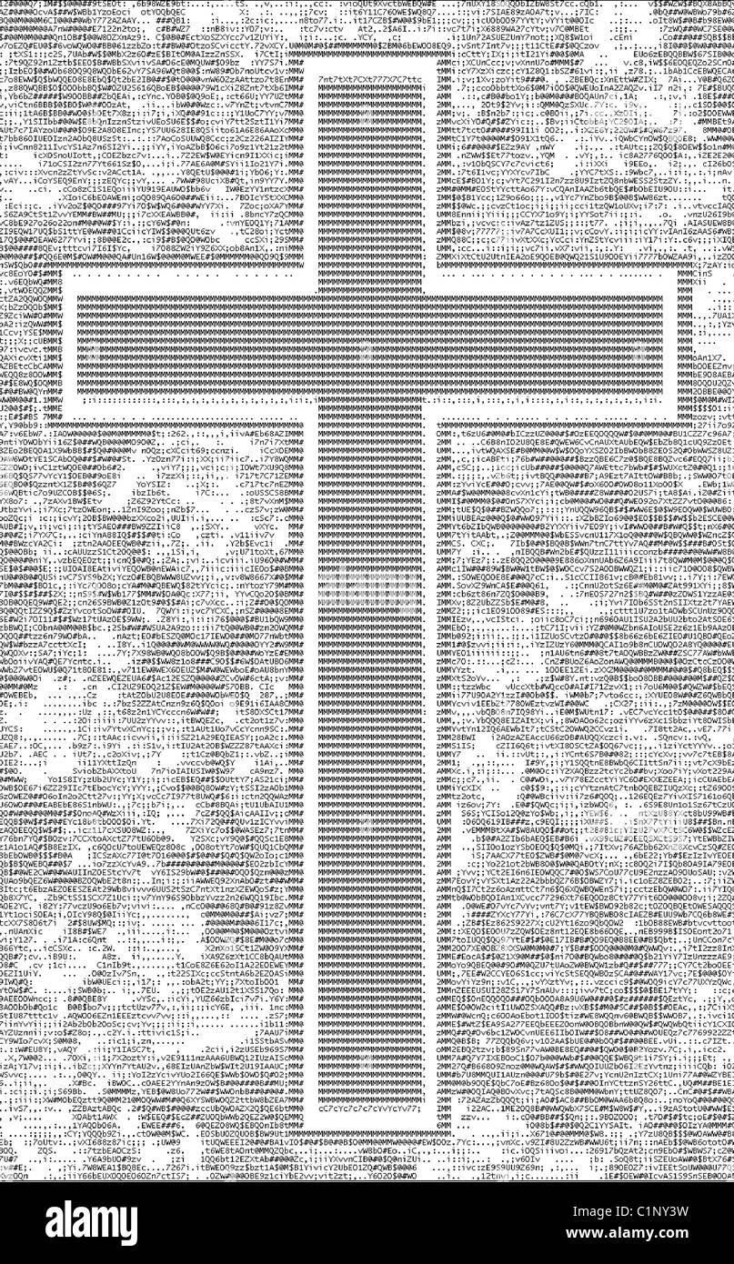 Christian Cross and the Word in ASCII letter Art Stock Photo - Alamy