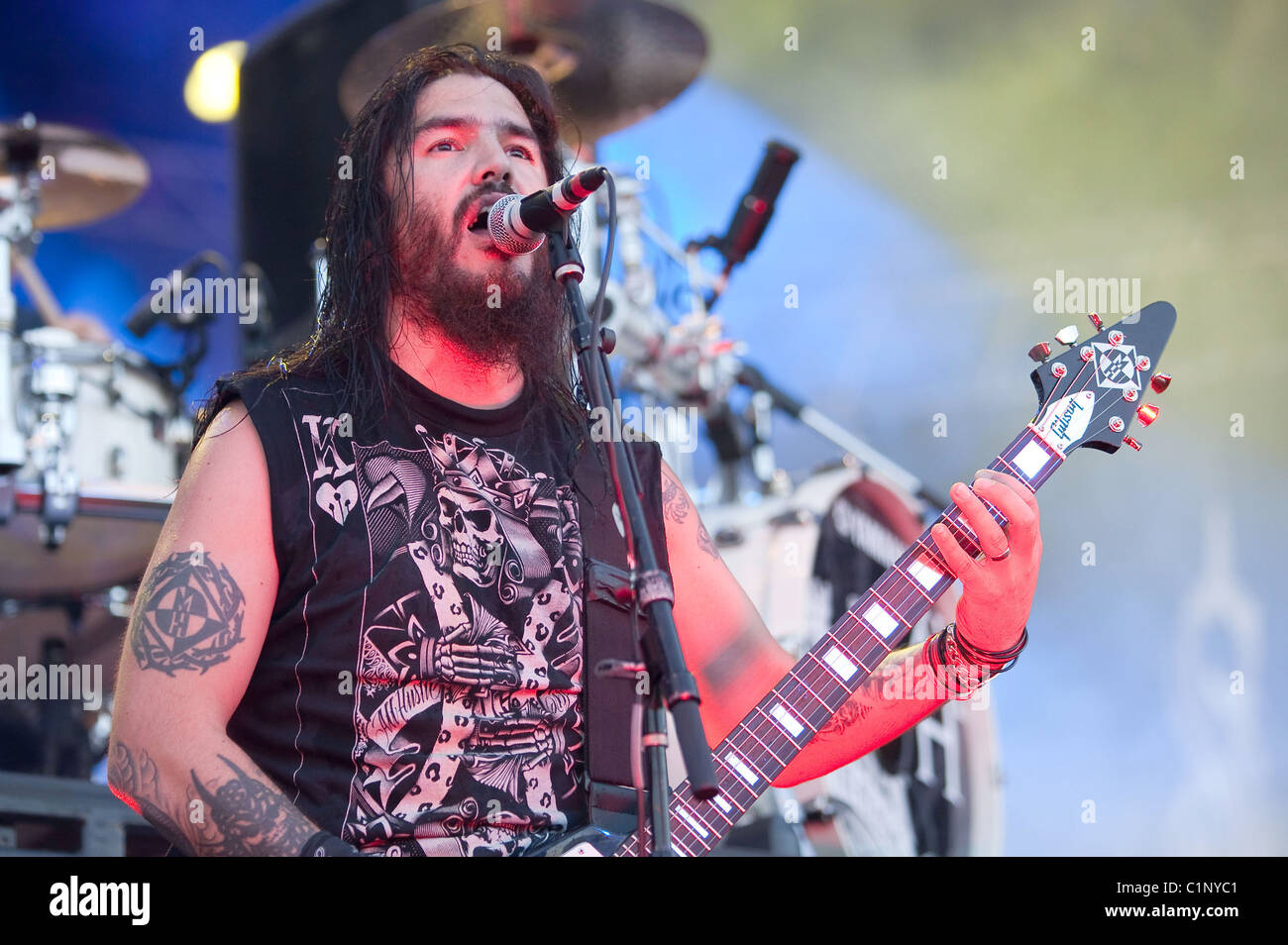 Robert Flynn of Machine Head performing live at Optimus Alive 2009 ...