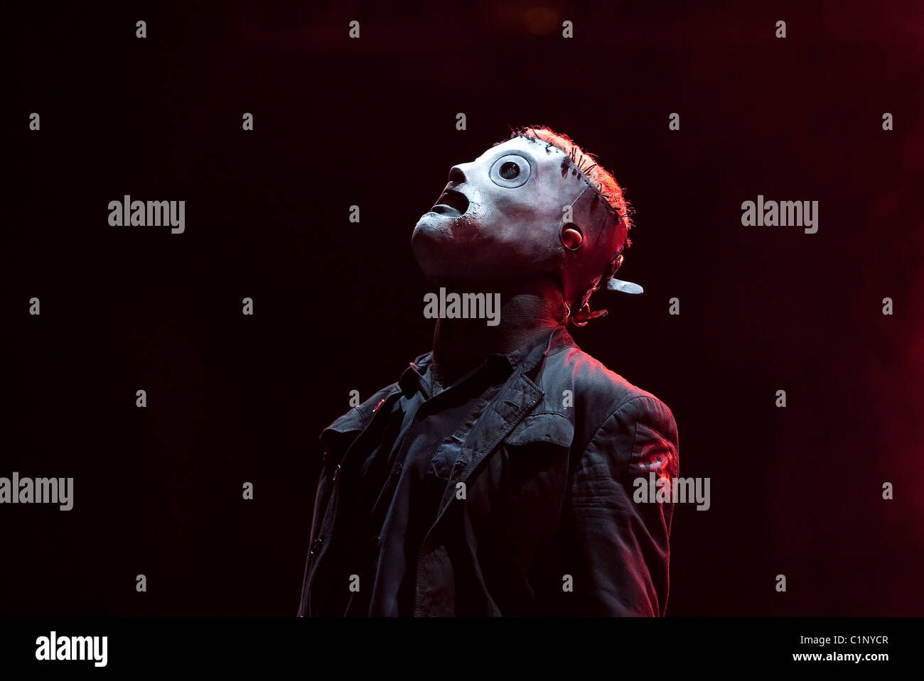 US metal band Slipknot's singer Corey Taylor performing live at Optimus Alive 2009 - Day 1 ...
