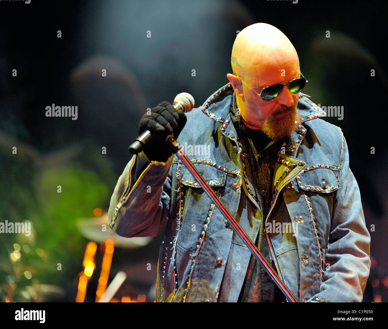 Rob Halford of Judas Priest performing live at the Molson Amphitheatre ...