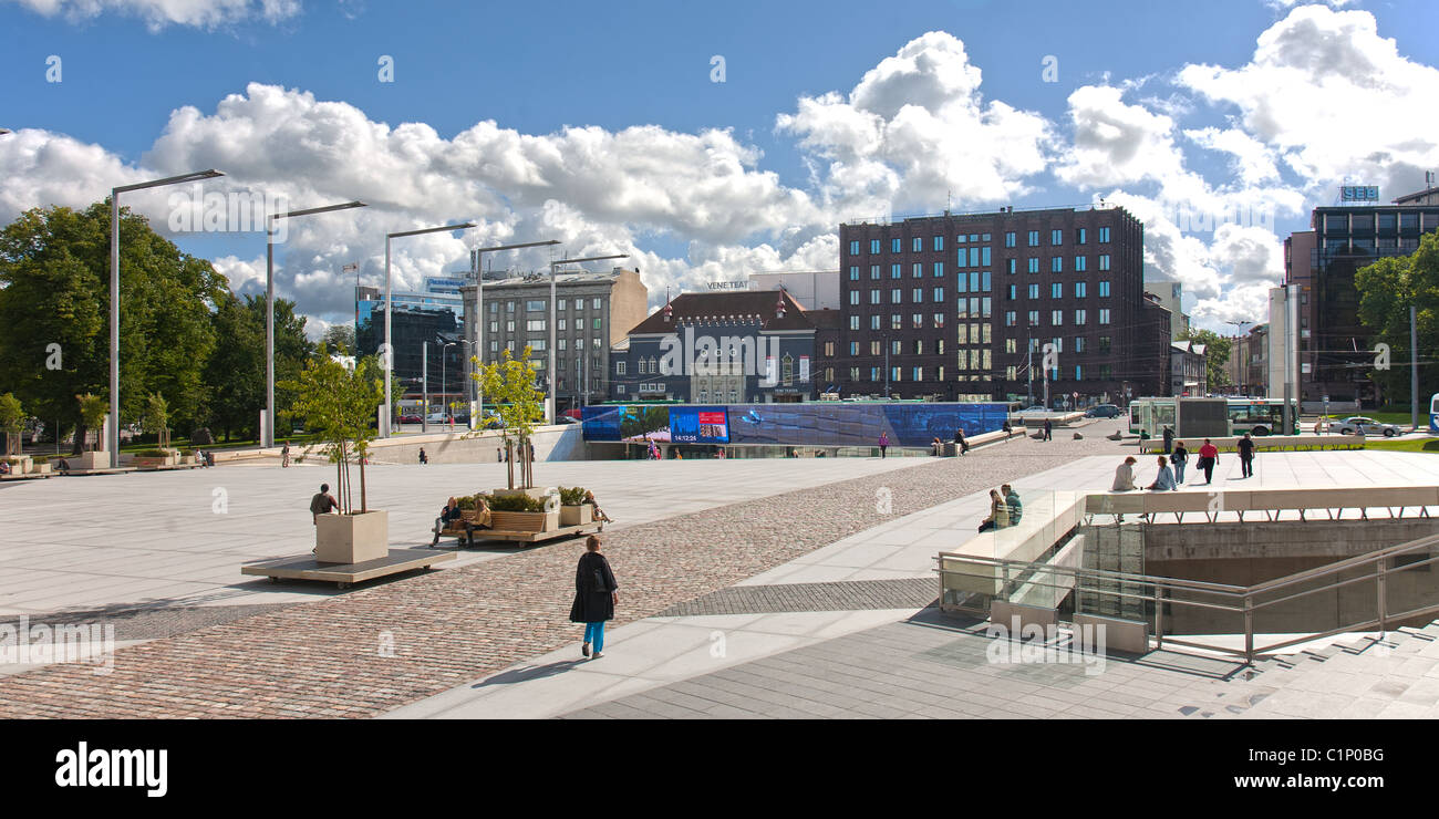 Vabaduse Väljak - Modern Freedom Square in Tallinn, Estonia Stock Photo ...