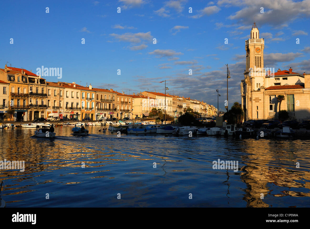 France, Herault, Sete city, canal and the Consul Palace Stock Photo - Alamy