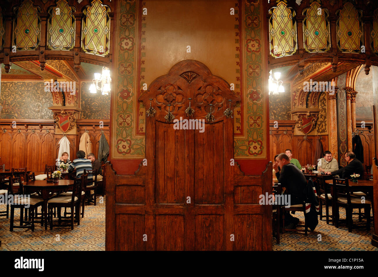 Romania, Valachia province, Bucharest, Caru Cul Bere tavern, the oldest ...