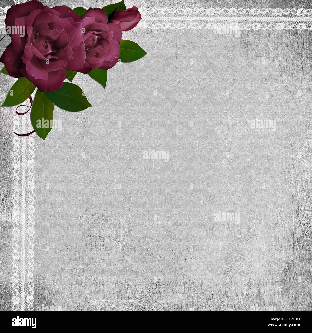 lace background with rose Stock Photo - Alamy