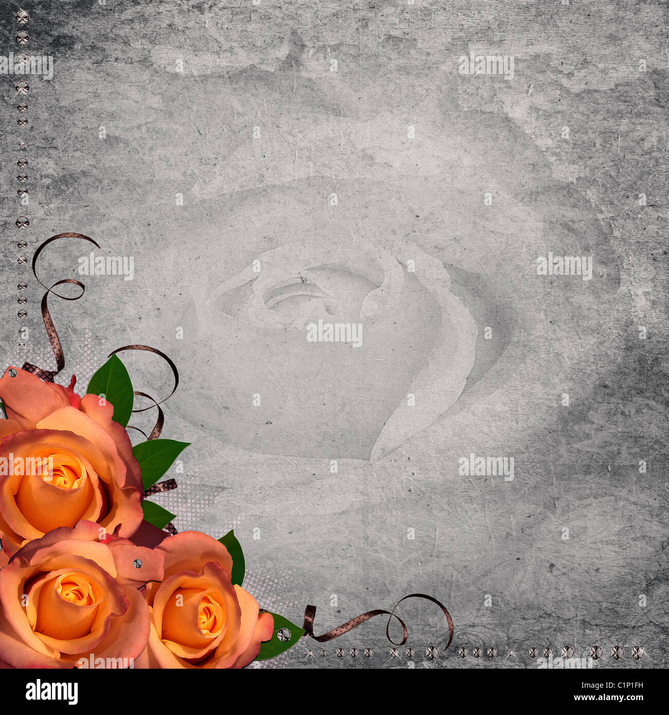 Grunge background with rose Stock Photo - Alamy