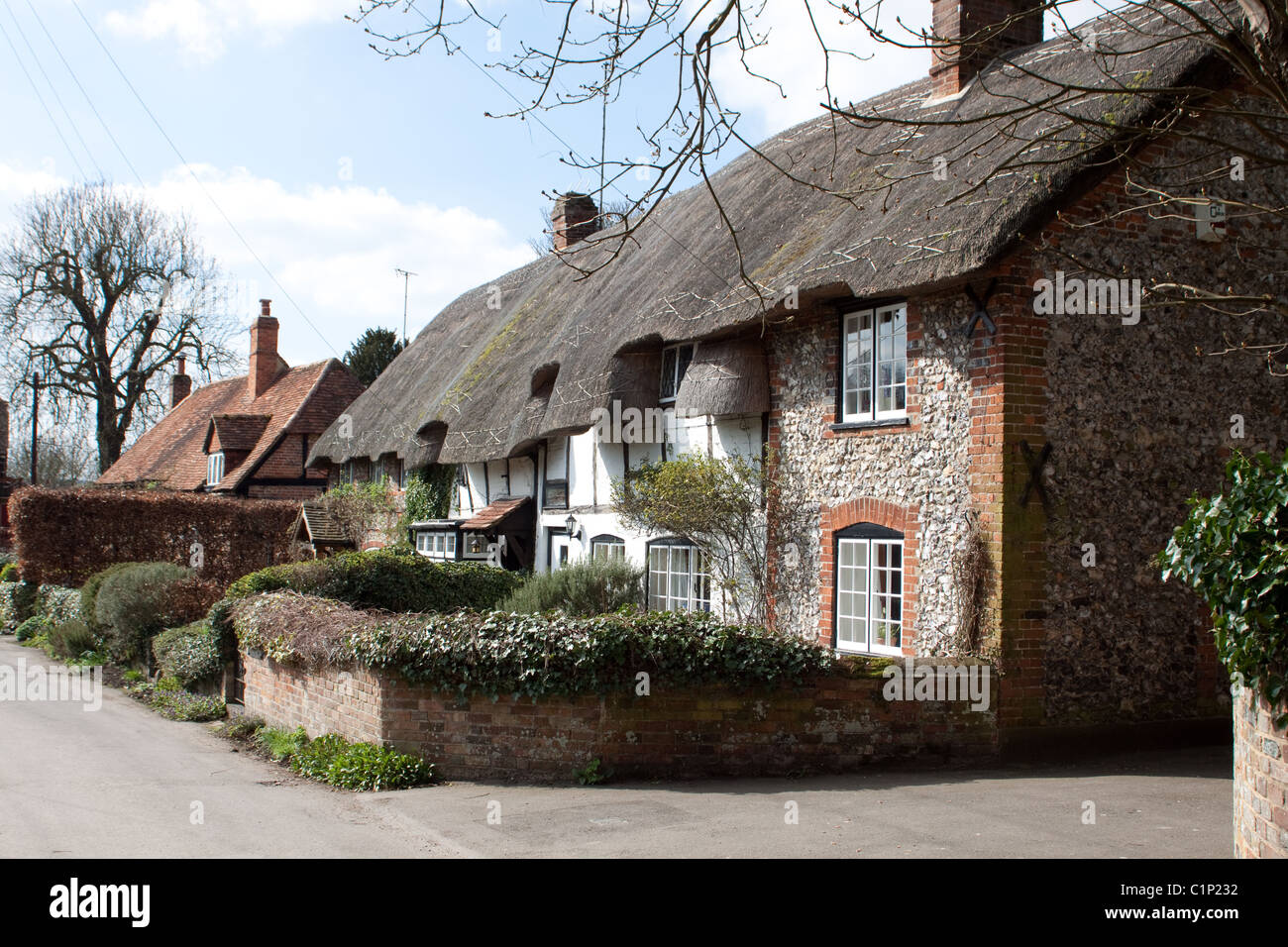 Picturesque cottages in Burton Lane, Monks Risborough, Buckinghamshire ...