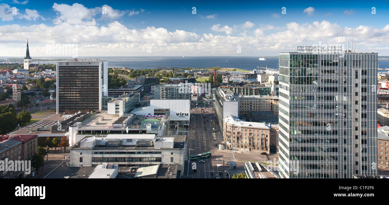 Modern Tallinn Architecture and City Skyline From Radisson Hotel Roof ...