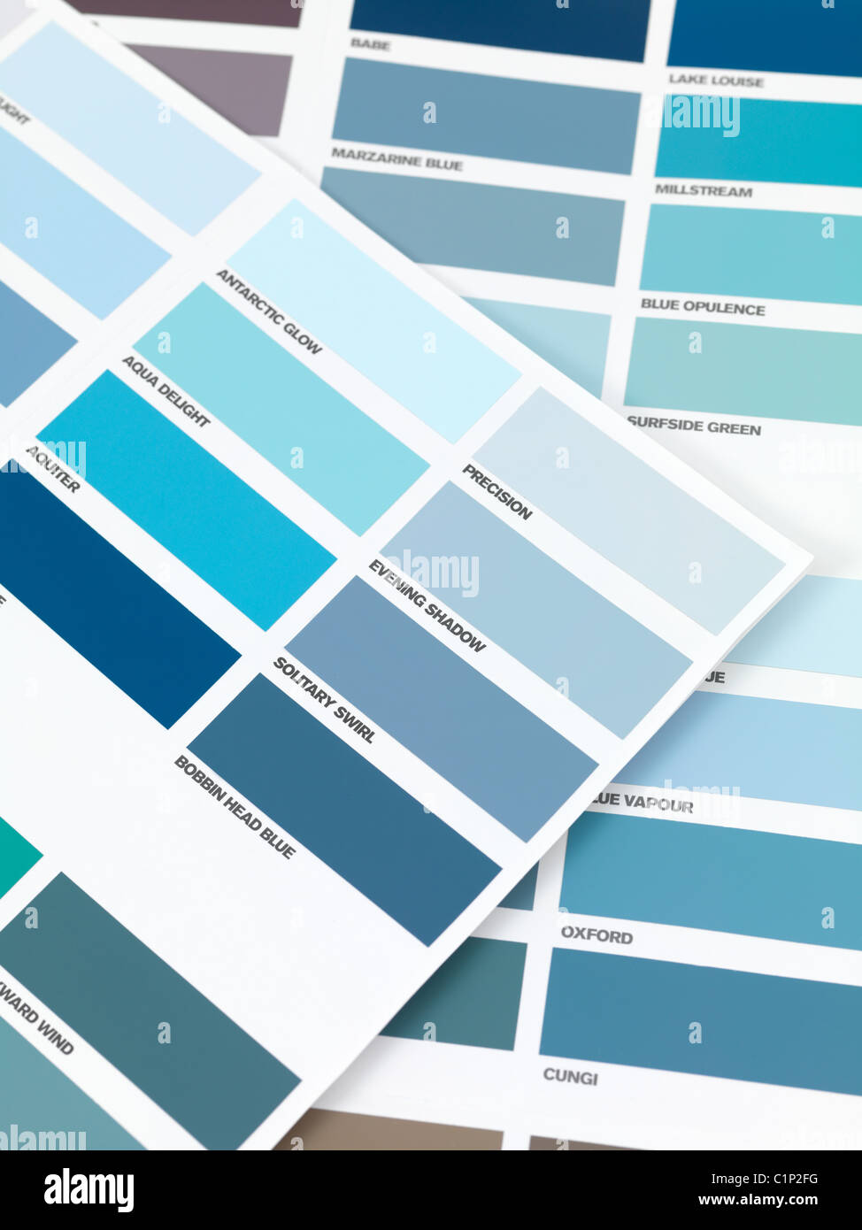 A color paint chart showing modern colors Stock Photo - Alamy