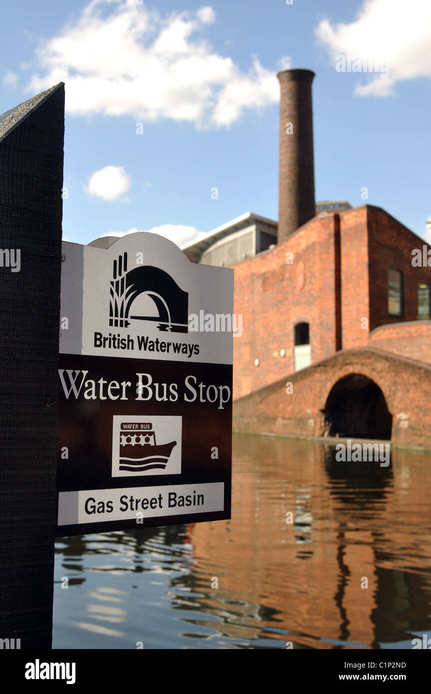 Water bus stop, Gas Street Basin, Birmingham, UK Stock Photo - Alamy