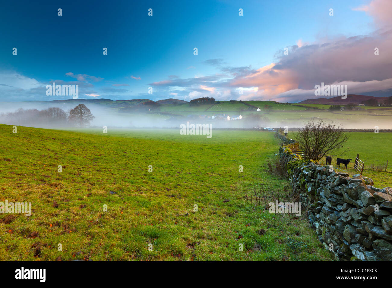 Sunrise over Crake Valley, Lowick, Lake District National Park, Cumbria ...