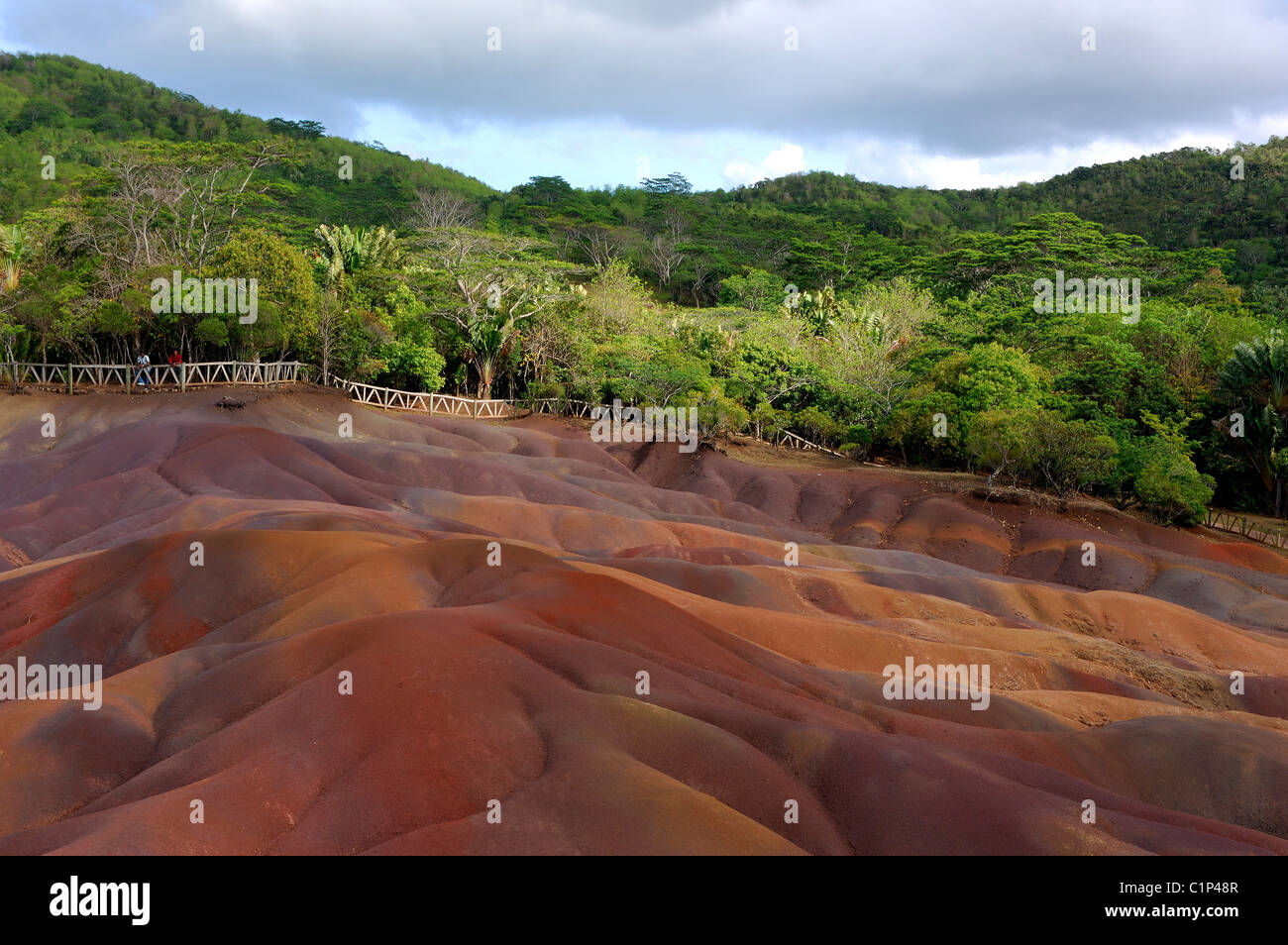 7Mauritius Island, Chamarel region, 7 colors' earth, buttes of volcanic ...
