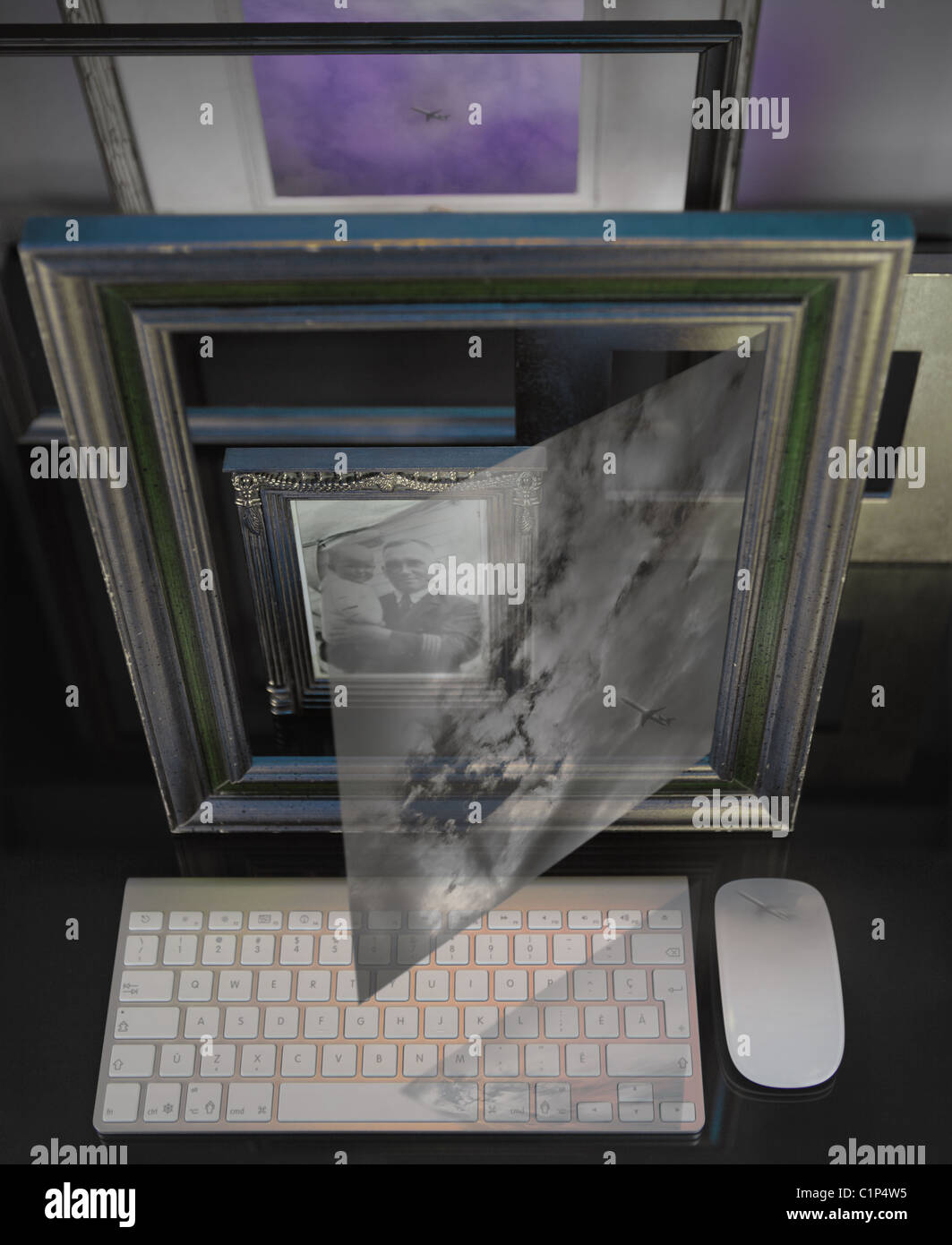 symbolic illustration of computer creation depicted by virtual layer ...