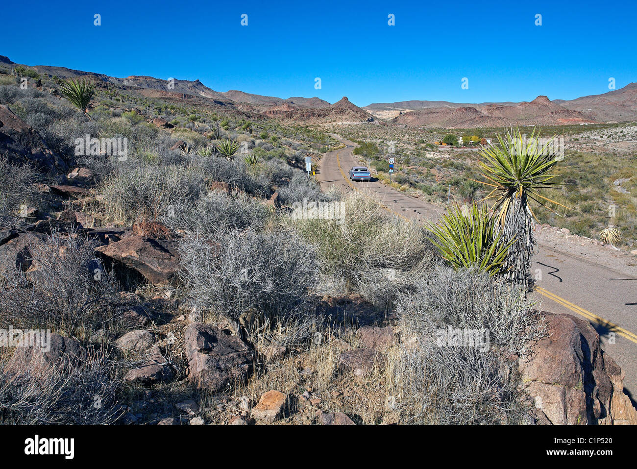 United States, Arizona, Route 66, desert landscape between Kingman and ...
