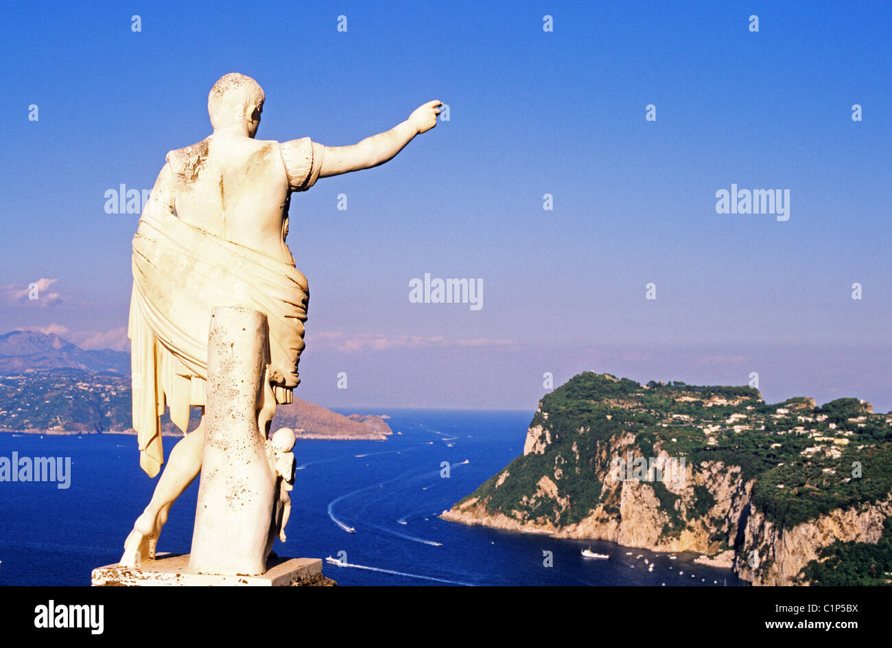 Italy Campania Capri Island Anacapri Caesar Augustus statue on the ...