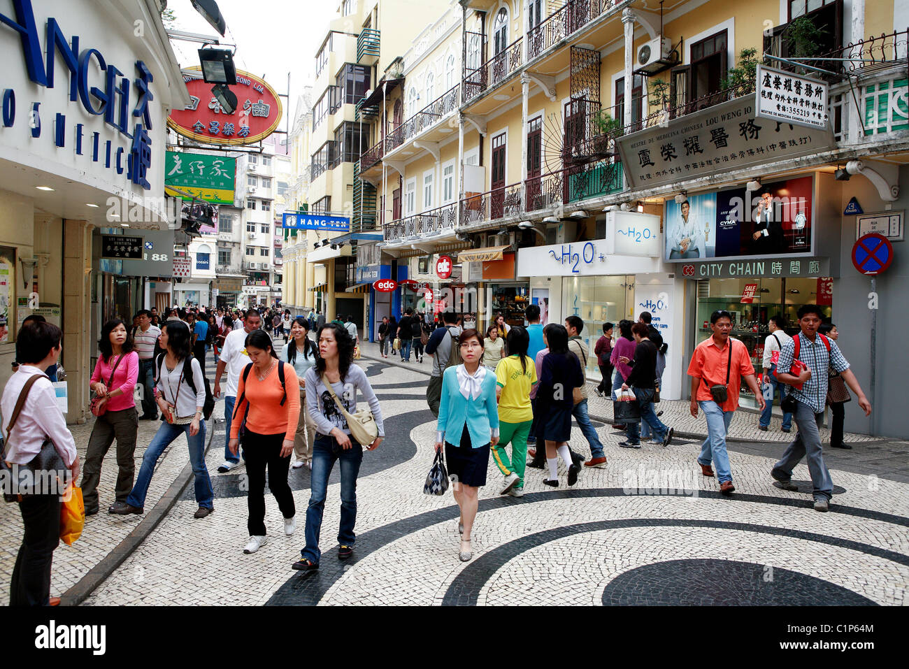 China, Macau, shopping streets of the city center Stock Photo - Alamy