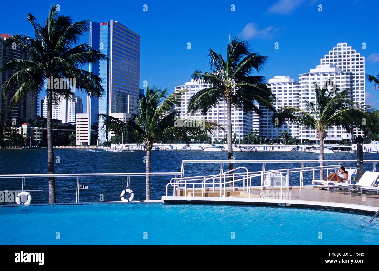 United States, Florida, Miami, Mandarin Oriental Hotel on Brickell Key ...
