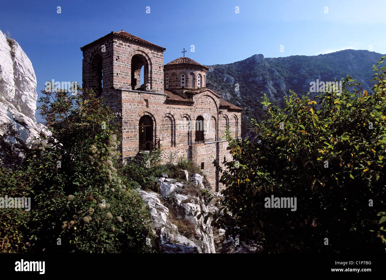 Bulgaria, Rhodope Mountains, Asenova Krepost, fortified monastery Stock ...