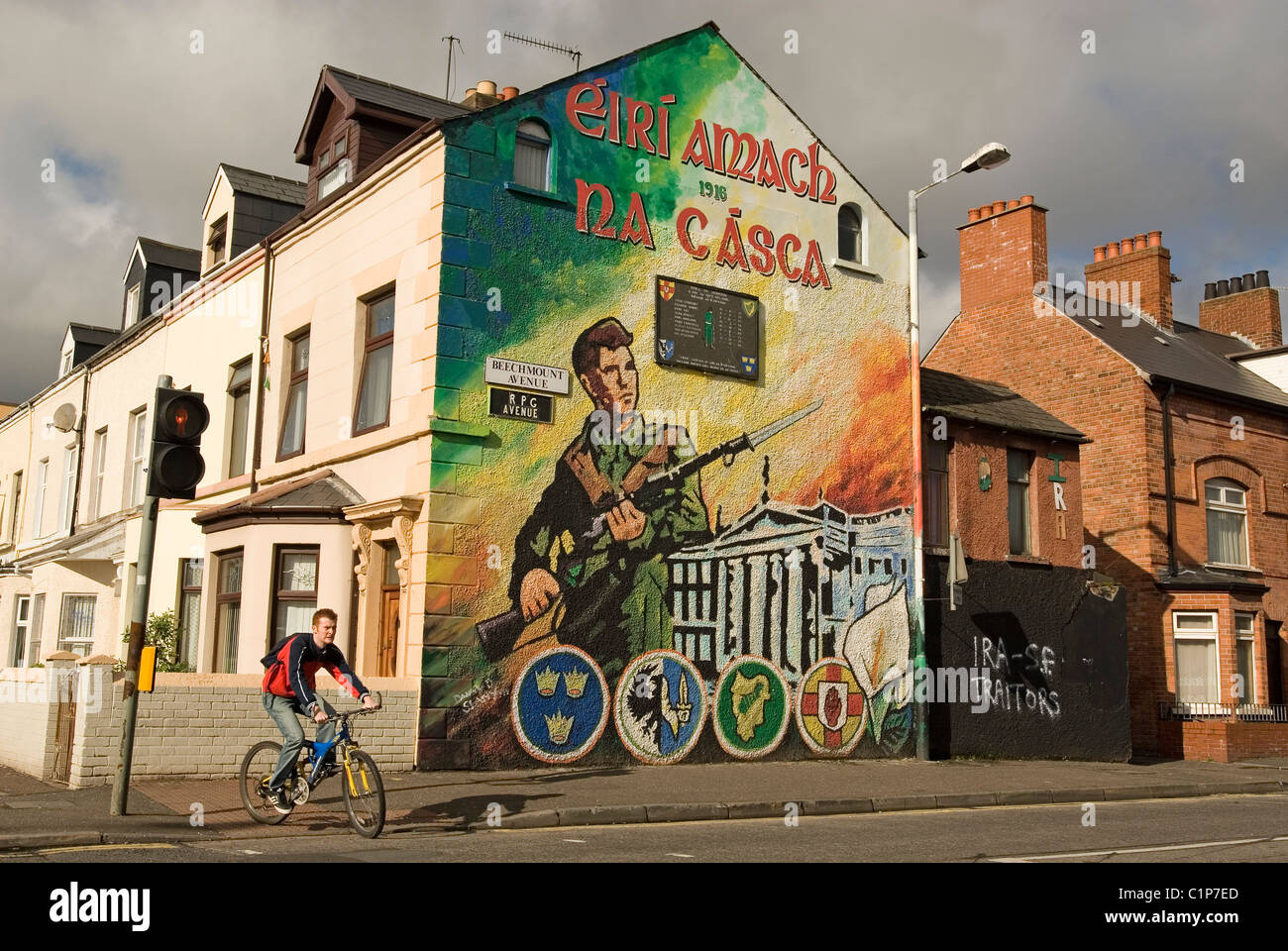 United Kingdom Northern Ireland Ulster Belfast Mural In Falls