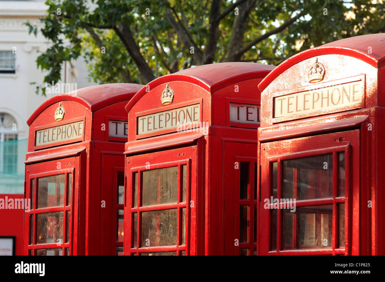 United Kingdom, London, telephone boxes Stock Photo - Alamy