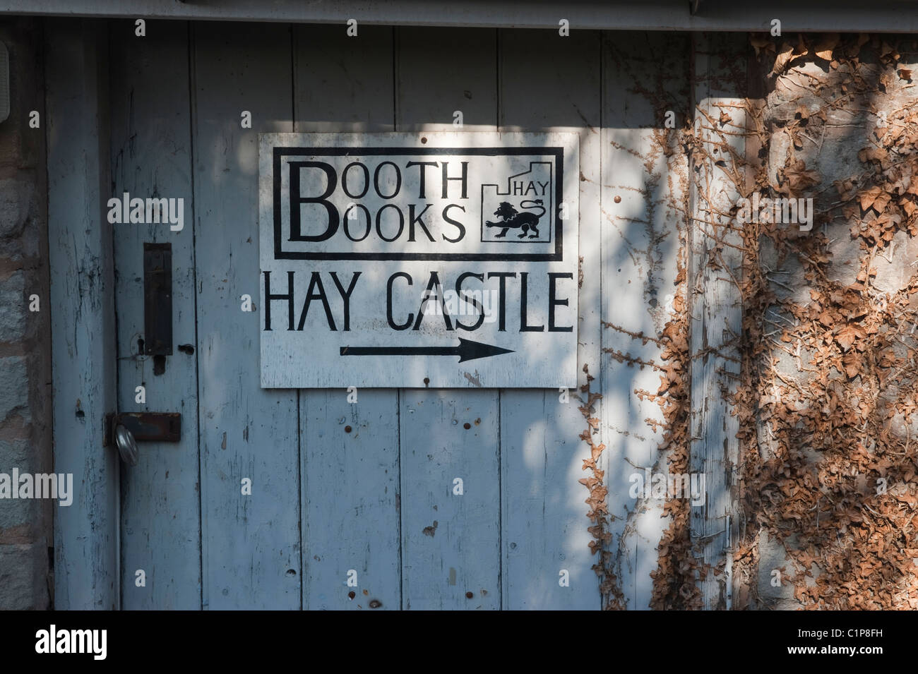 Booths Books sign at Hay Castle Stock Photo - Alamy