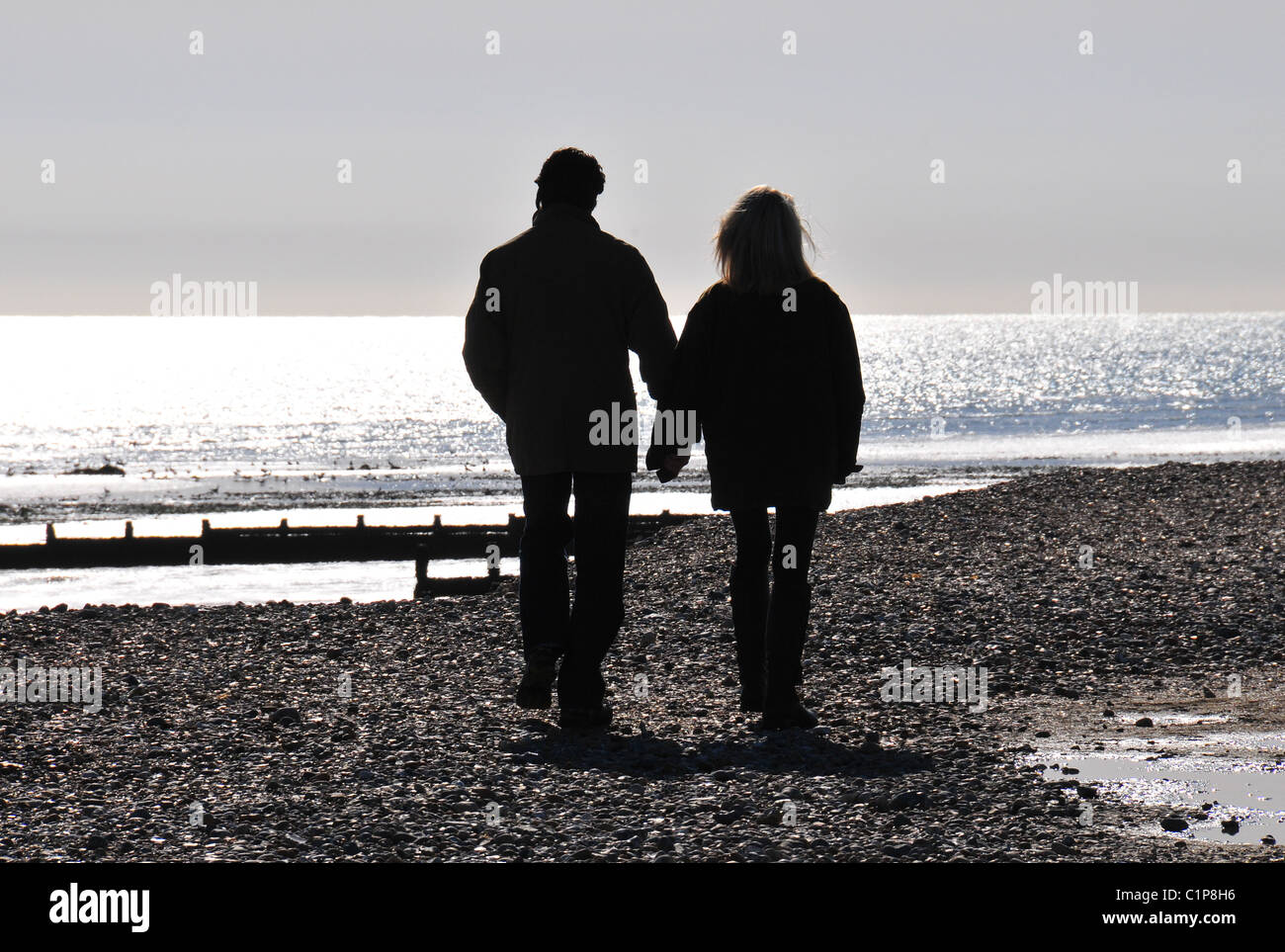 Climping beach couple hi-res stock photography and images - Alamy