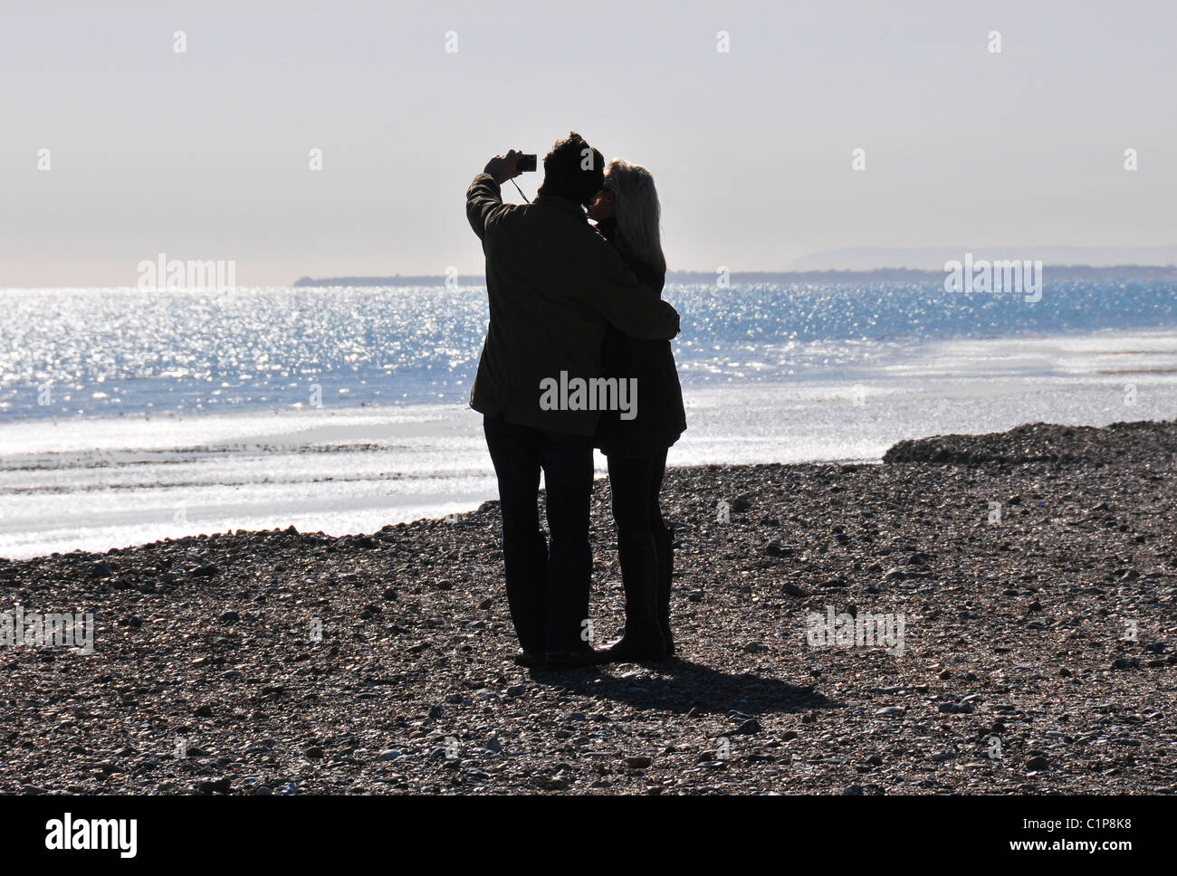 Climping beach couple hi-res stock photography and images - Alamy