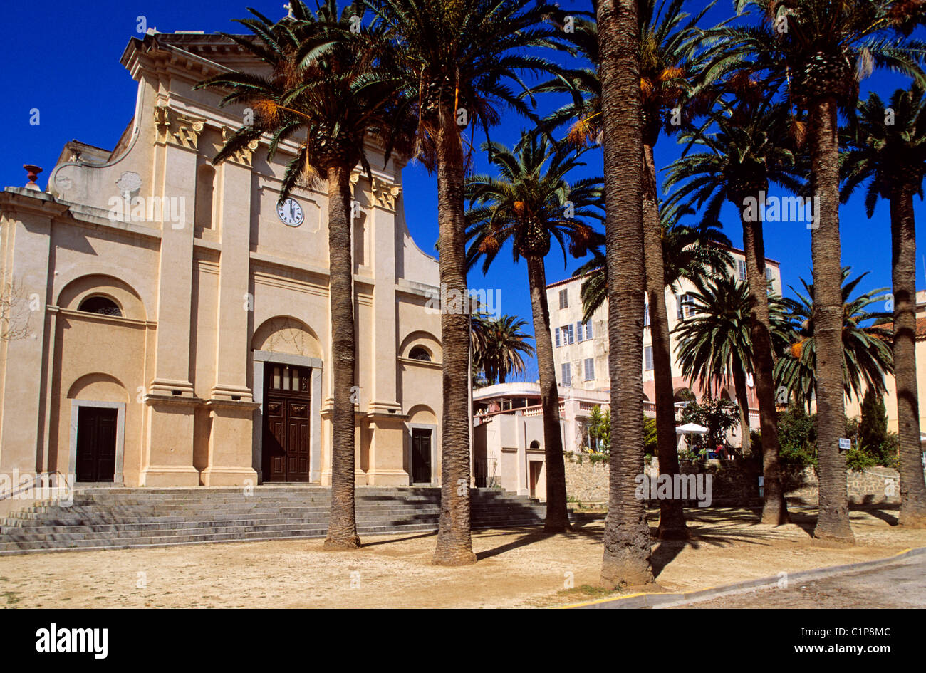France, Haute Corse, Ile Rousse, old town, place Paoli Stock Photo - Alamy