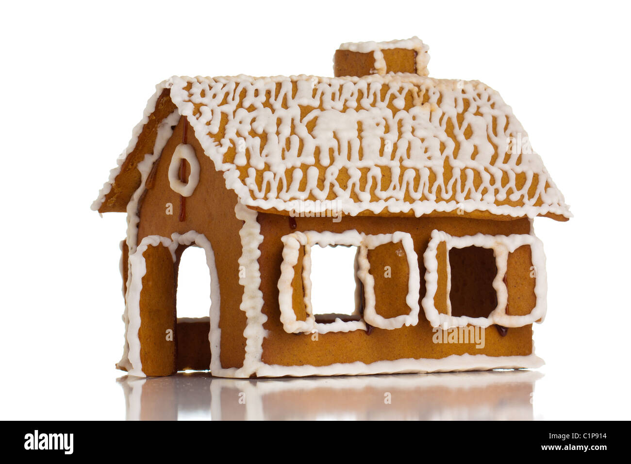 Gingerbread house on white isolated Stock Photo - Alamy