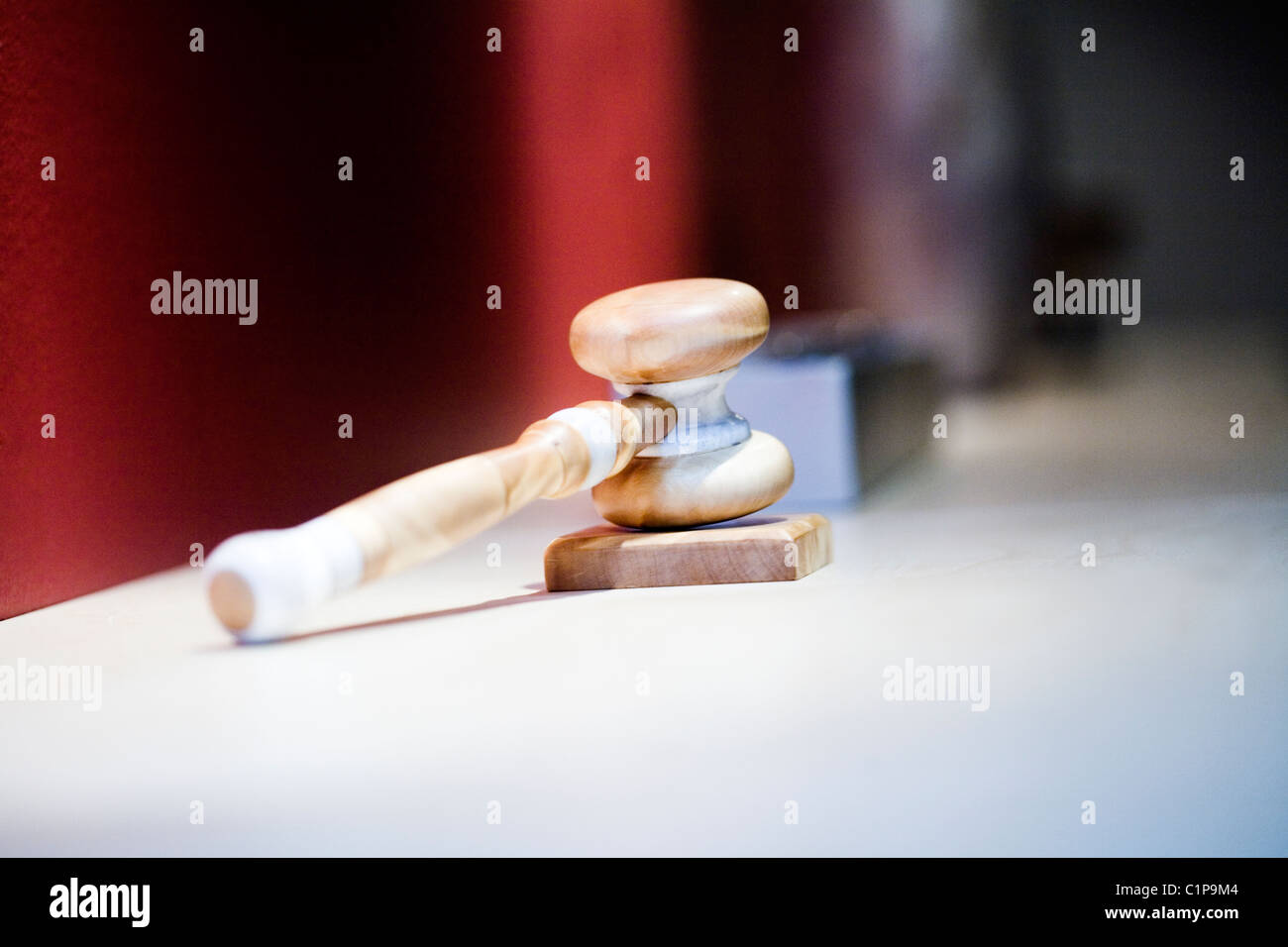 Gavel on desk Stock Photo - Alamy