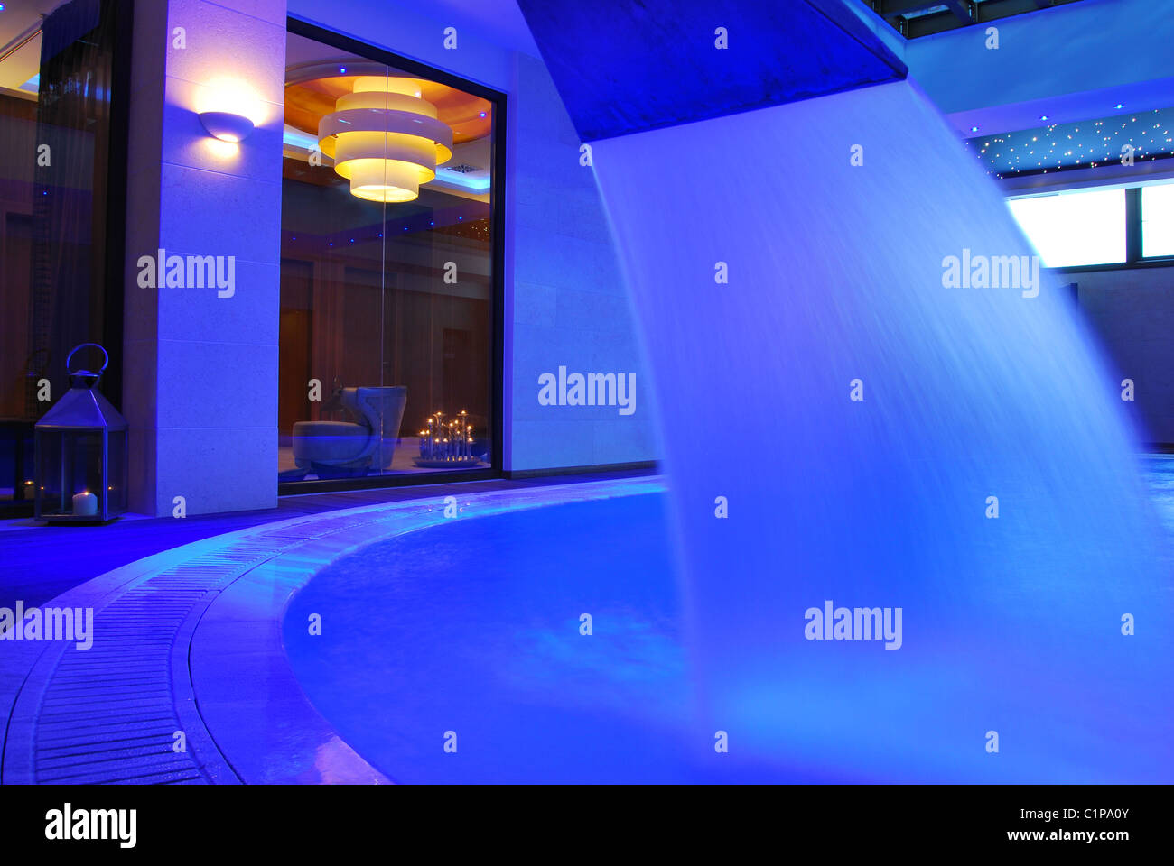 Swimming pool in a hotels spa Stock Photo - Alamy